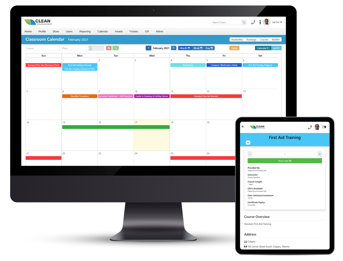 Online Classroom Calendar Management System | BIS Safety Software