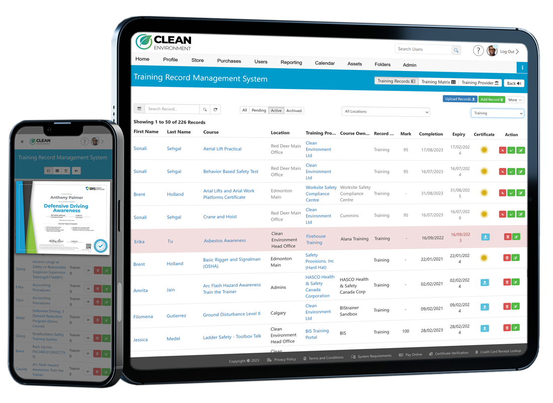 Training Record Management Software| BIS Safety